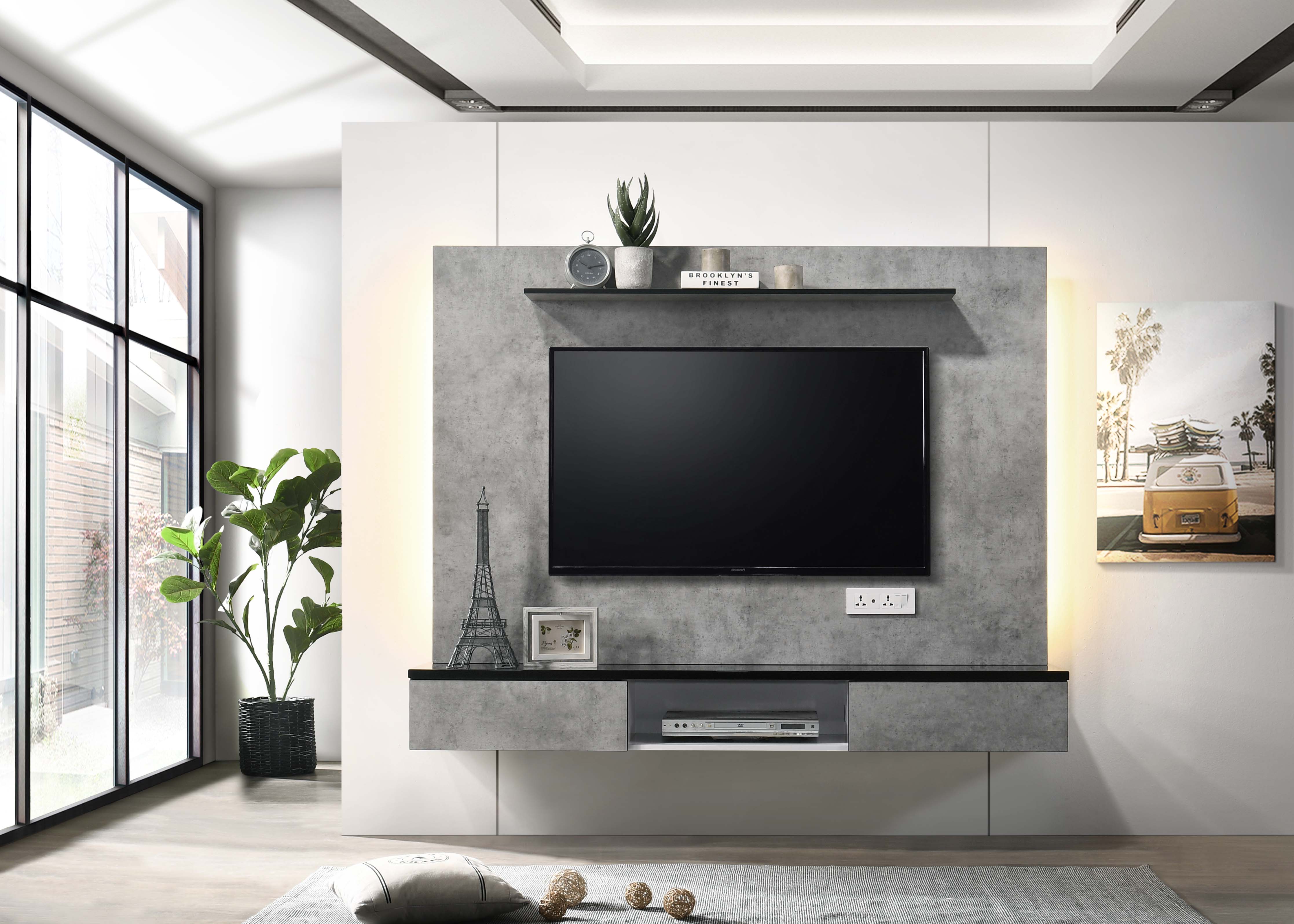 VD667-Stone-Wall TV Cabinet